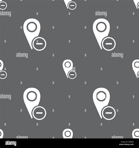 Map Pointer Icon Sign Seamless Pattern On A Gray Background Vector Illustration Stock Vector