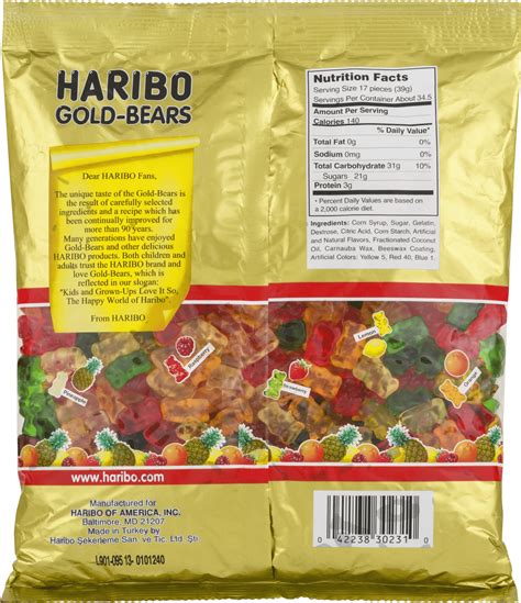 Haribo Gummy Bears 4 Oz How Many Of Each Color Coloring Pages