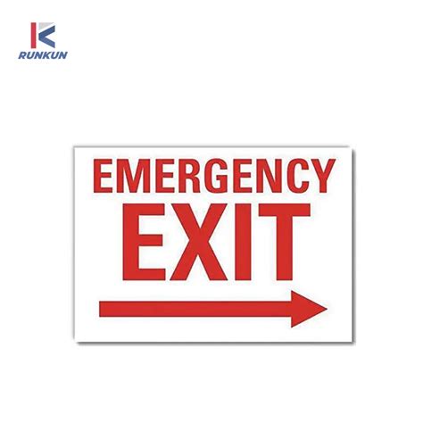 Emergency Escape Sign Exit Arrow Direction Reflective Material Traffic Signs And Road Safety Sign