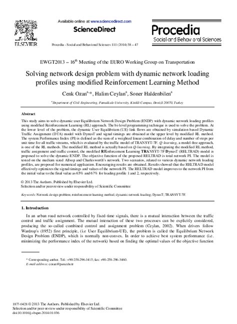 Pdf Solving Network Design Problem With Dynamic Network Loading