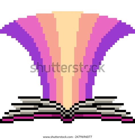 Pixel Art Magic Book Open Isolated Stock Vector Royalty Free