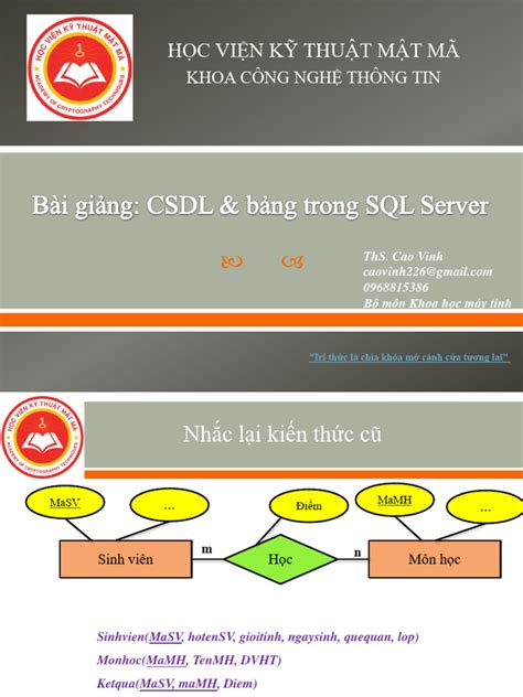 2 Tạo Csdl Tạo Bảng Pdf