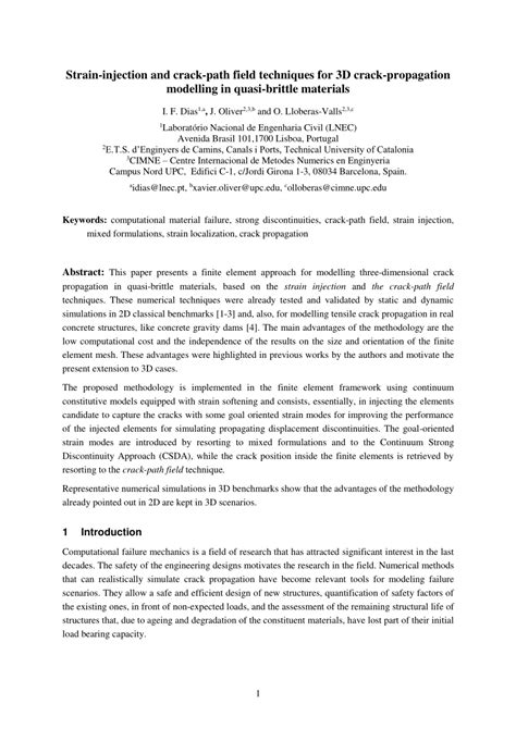 Pdf Strain Injection And Crack Path Field Techniques For 3d Crack Propagation Modelling In