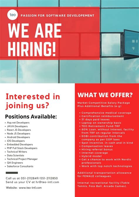 Wearehiring Jobopportunties Softwaredevelopmentcompany Developersjob Teo International