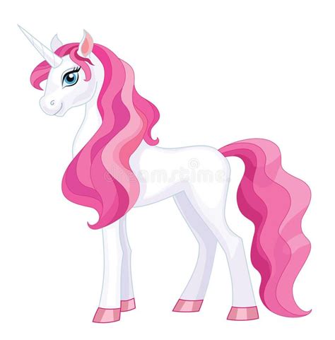 Unicorn Isolated On White Background Vector Illustration Stock