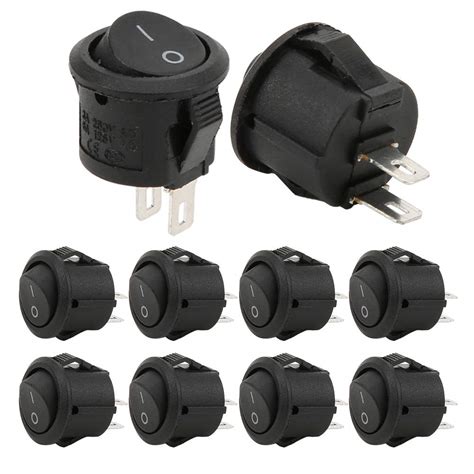 Buy Pcs Round Rocker Switch Set Pin SPST ON OFF Small Black Boat Rocker Switch Mm Mount