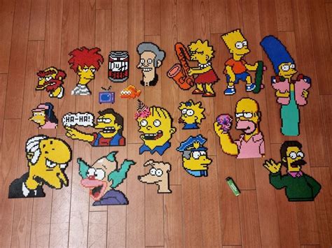 The Simpson Characters Made With Hama Beads Lot Of Work Lot Of Fun