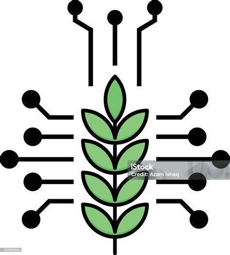 가상 식물 표본 상자 개념 작물 식물 성장 벡터 아이콘 디자인 스마트 농업 기호 전자 농업 기호 디지털 농업 혁명 스톡 일러스트