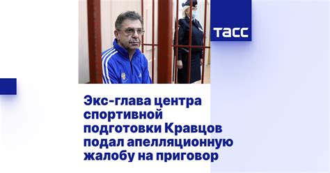 Экс глава центра спортивной подготовки Кравцов подал апелляционную жалобу на приговор