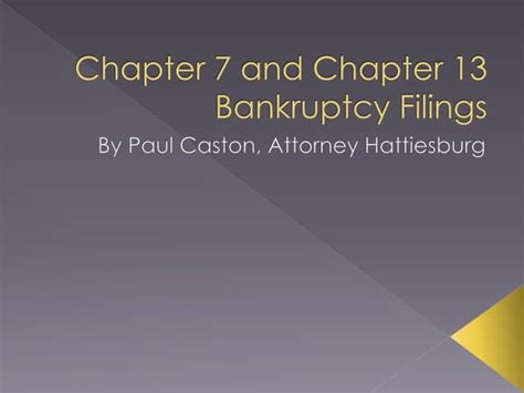 Chapter 7 And Chapter 13 Bankruptcy Filings Ppt
