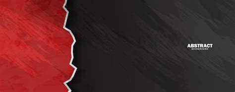 추상 종이 컷 검정과 빨강 색 배경 프리미엄 벡터