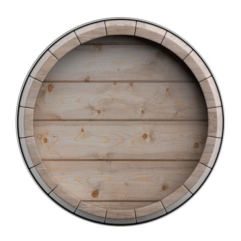 Premium Photo Wooden Barrel Top View Isolated On White Background 3d