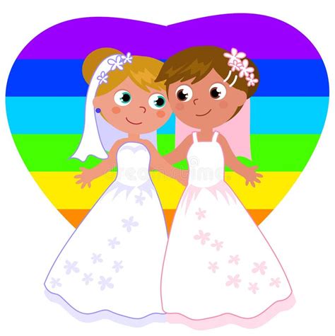 Lesbian Couple Marriage Vector Illustration Stock Vector Illustration