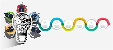 전구 요두어와 성공을위한 사업가와 레이디 브레인 스토밍 현대 아이디어 및 개념 일러스트 플랫 벡터 인포 그래픽 템플릿 단계 경영자에 대한 스톡 벡터 아트 및 기타 이미지