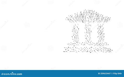 3d Rendering Of Nails In Shape Of Symbol Of University With Shadows