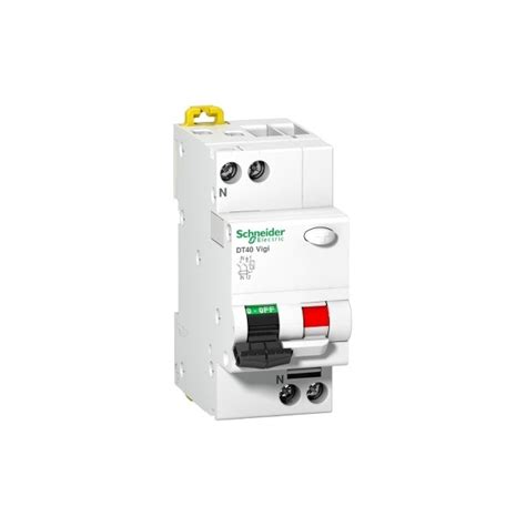Schneider A9N21443 Disjoncteur Différentiel 1P N DT40 Vigi 10A C 6kA