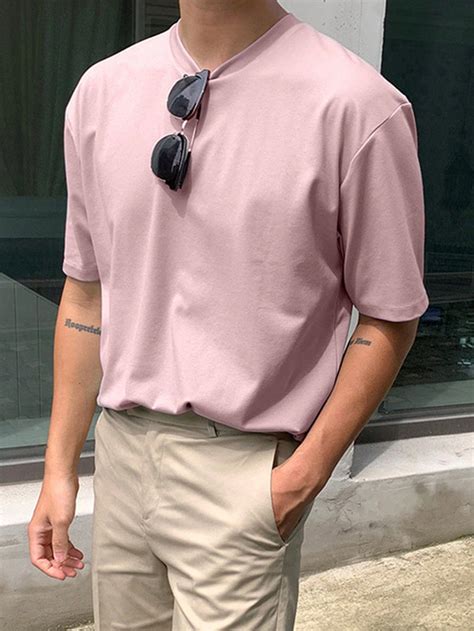 DAZY homens Camiseta ombro caído sólido