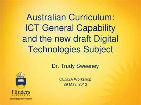 Australian Curriculum Ict General Capability And Digital Technologies By Trudy Sweeney Via