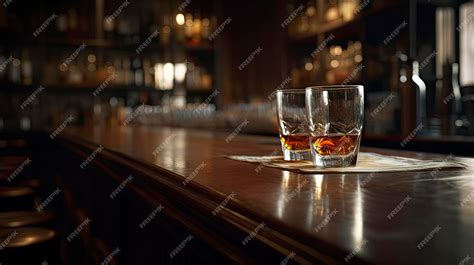Premium Ai Image Blurred Bar Counter Background For Creative Designs