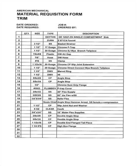 Free Sample Requisition Forms In Excel Pdf Ms Word