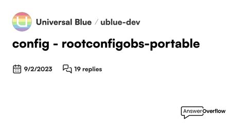 `config Rootconfigobs Portable` Universal Blue