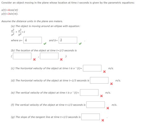 Solved Consider An Object Moving In The Plane Whose Location Chegg