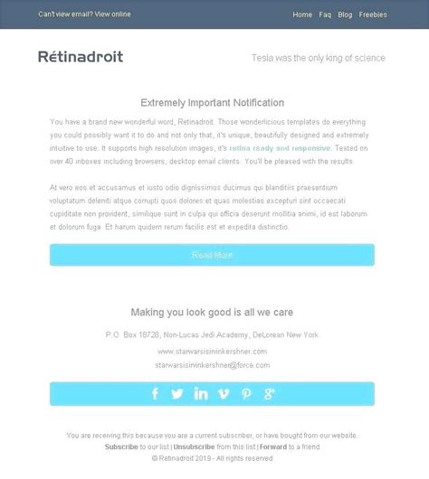 Sample Email Template Html Code Html Template Codecanyon Williamson