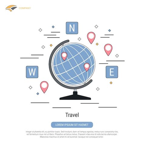 Premium Vector Travel Flat Contour Style Vector Concept Illustration