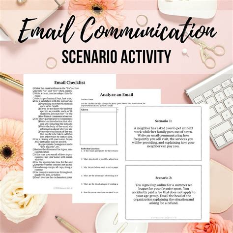 High School Business Communication Email Activity With Reflection Questions