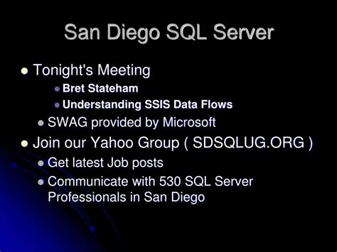 Ppt San Diego Sql Server Users Group Powerpoint Presentation Free