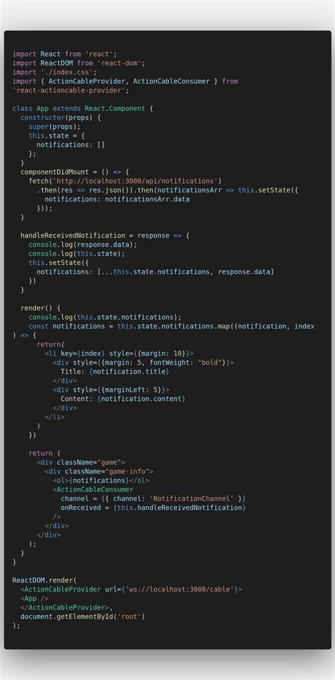 sử dụng actioncable trong reactjs và rails api