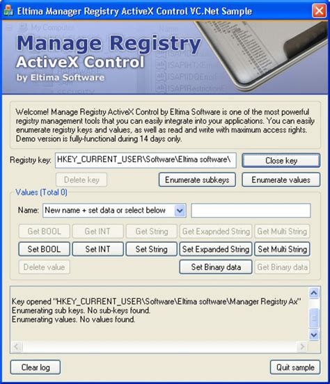 Manage Registry Activex Control Download