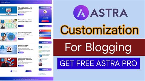 Astra Pro Wordpress Theme Customization Astra Pro Tutorial In Hindi Get Astra Pro For Free