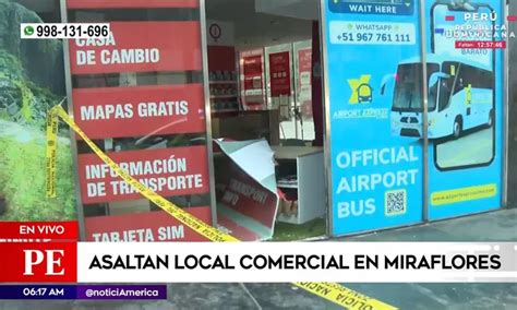 Miraflores Delincuentes Rompen Mampara Y Asaltan