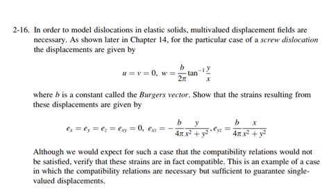 Solved 2 16 In Order To Model Dislocations In Elastic