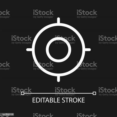 Target Pixel Perfect White Linear Ui Icon For Dark Theme Stock