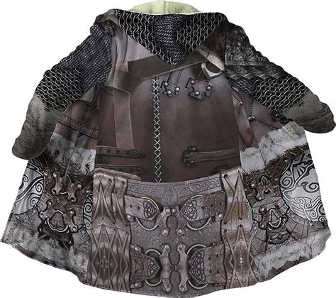 Viking Hooded Cape Unisex 3d Printed Chain Armor Fenrir Wolf Shield
