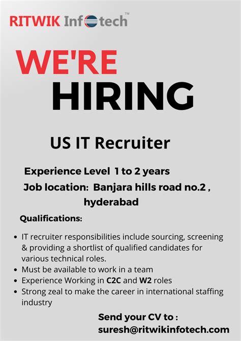 Ritwik Infotech Inc On Linkedin Hiring Wearehiring Itrecruiters