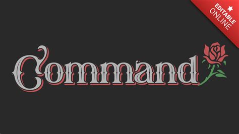 Command Rose Tattoo Font Text Effect Generator