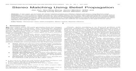 Pdf Stereo Matching Using Belief Propagation Pattern Stereo