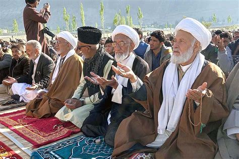 A Large Number Of Faithful Offering Eid Ul Fitr Prayer At Eidgah Skardu
