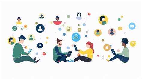 Social Networking Connection Flat Vector Isolated Premium Ai Generated Vector