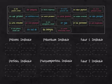 Zeitformen Zuordnen Aktiv Und Passiv Group Sort