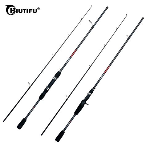 BIUTIFU Spinning Casting Lure Fishing Rod 2 Section Carbon Baitcasting