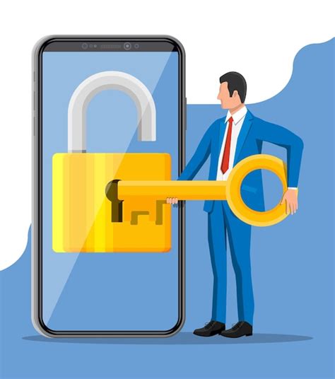 Premium Vector Thief Or Hacker Use Key To Open Smartphone Hack