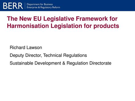 Ppt The New Eu Legislative Framework For Harmonisation Legislation