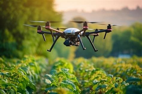 Premium Ai Image Drone Monitoring Crops And Smart Agriculture In A