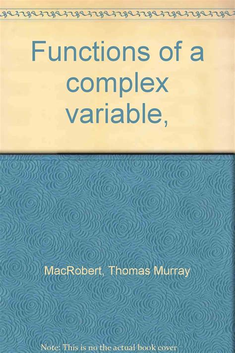 functions of a complex variable uk thomas murray macrobert