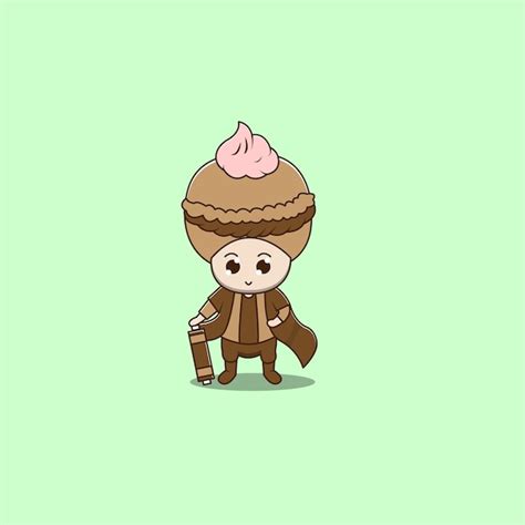 Premium Vector Cute Ninja Wearing Cake Costume