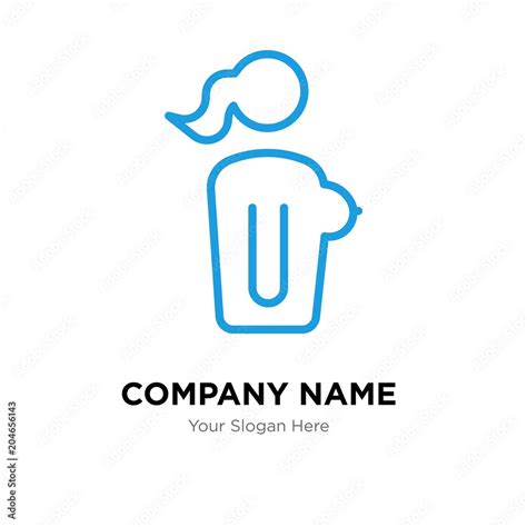 Naked Lady Company Logo Design Template Colorful Vector Icon For Your